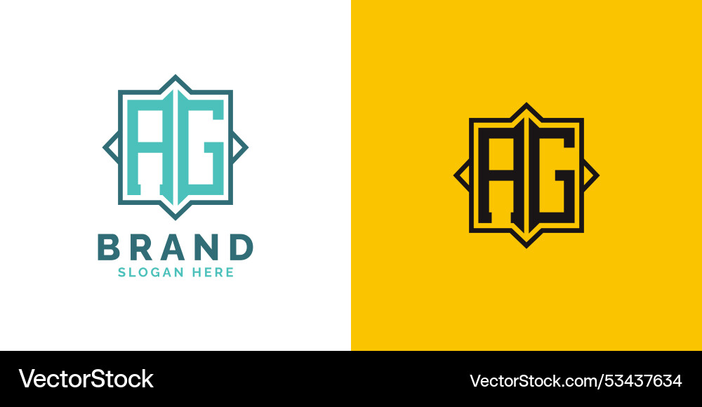 Modern ag monogram logo design initial letter Vector Image