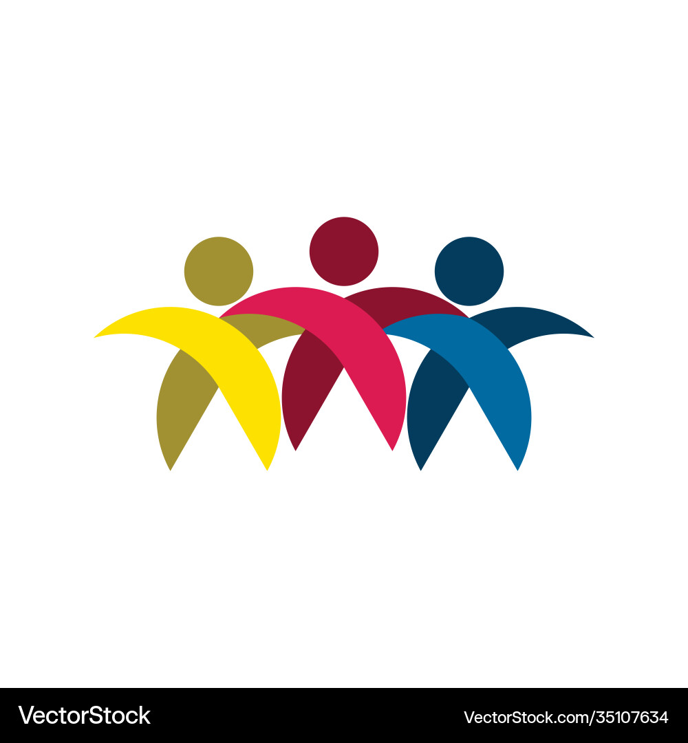 People friends team group teamwork logo Royalty Free Vector