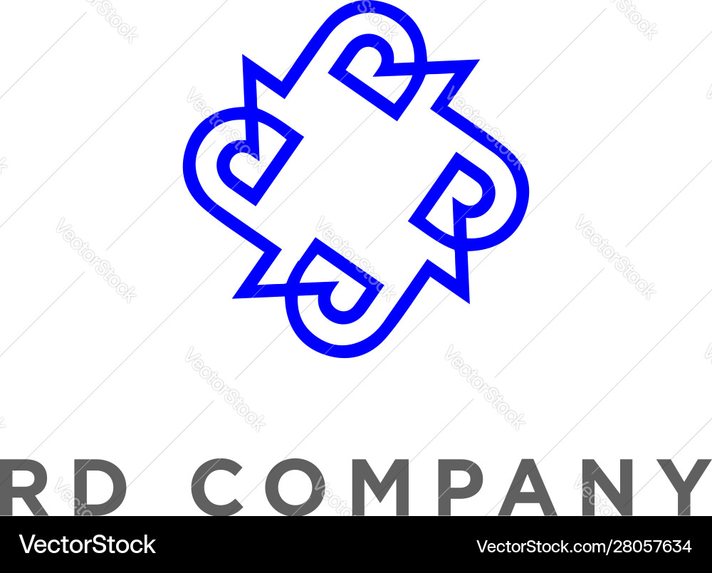R d initial logo design Royalty Free Vector Image