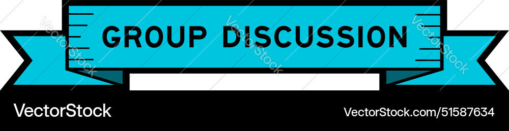 Ribbon label banner with word group discussion Vector Image