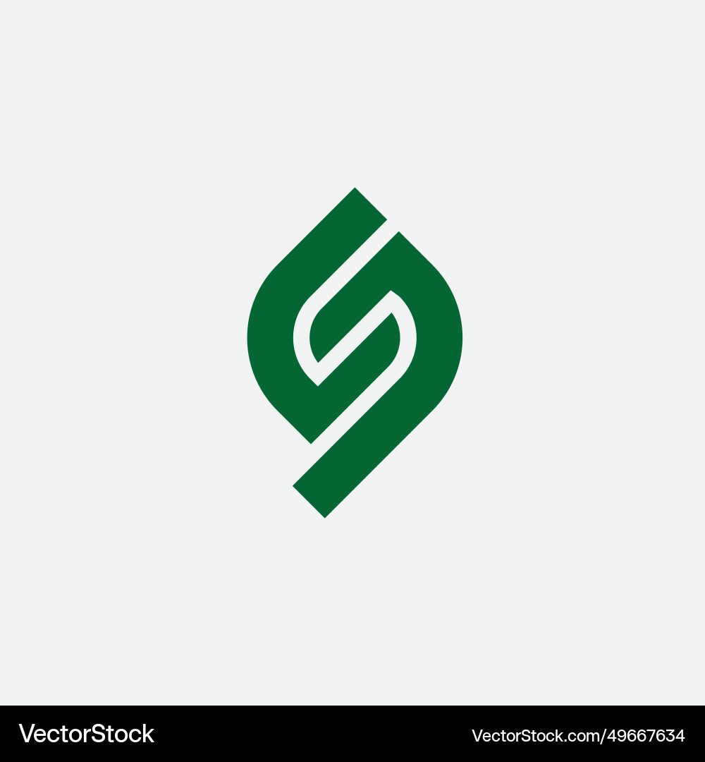 S g green leaf logo design Royalty Free Vector Image