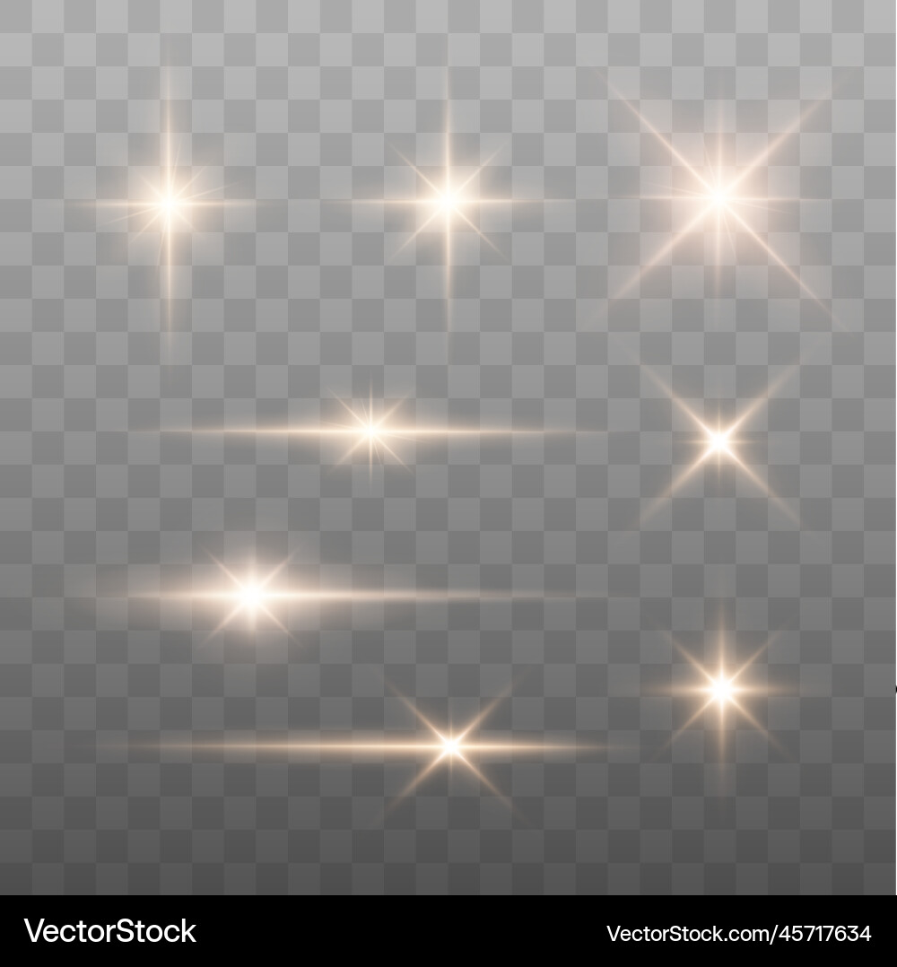 Shine glowing stars golden sparks Royalty Free Vector Image