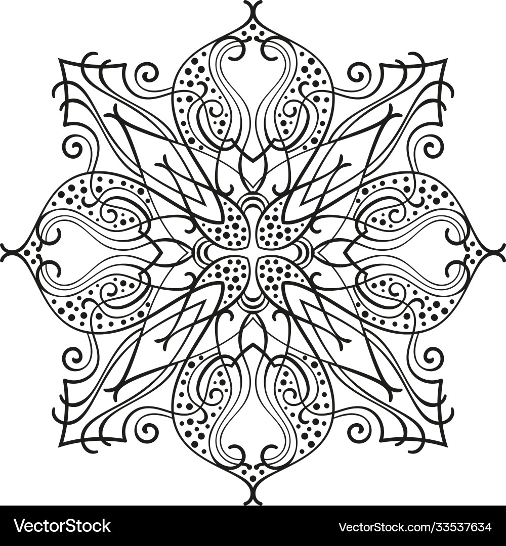 Square ornamental mandala isolated design element Vector Image