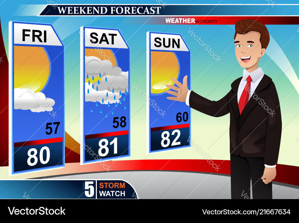 Weather news reporter Royalty Free Vector Image
