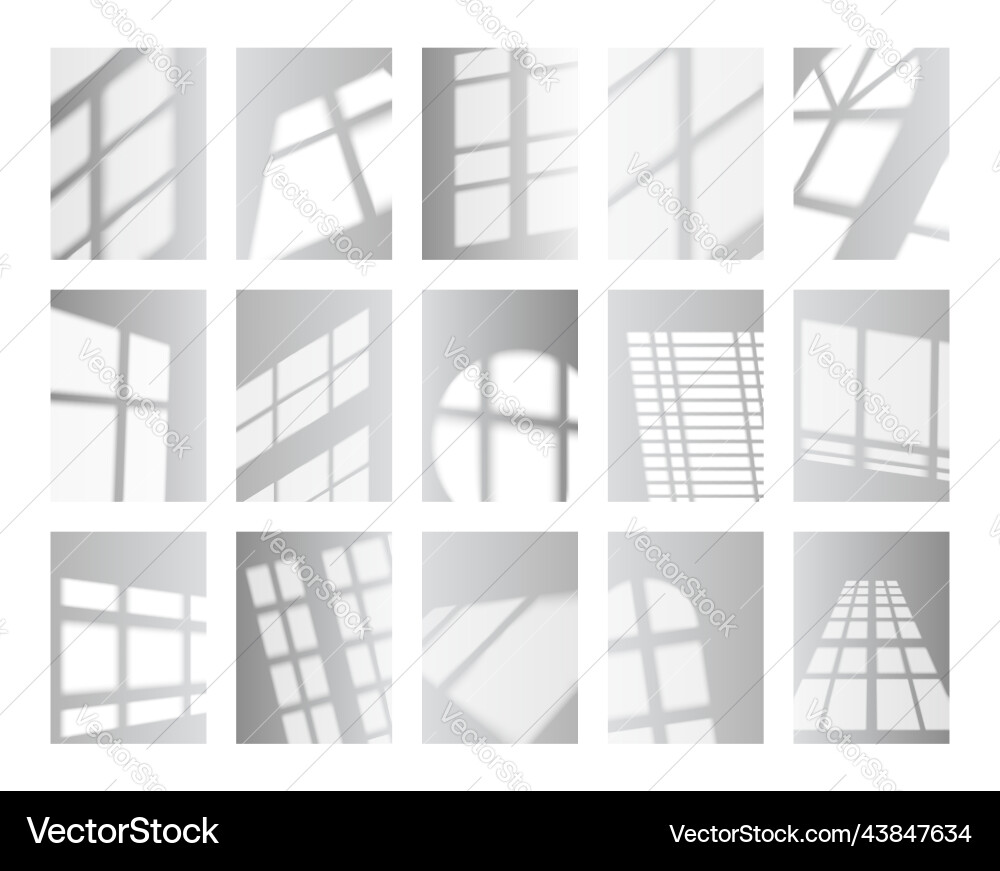 Window shadow overlay light effects Royalty Free Vector