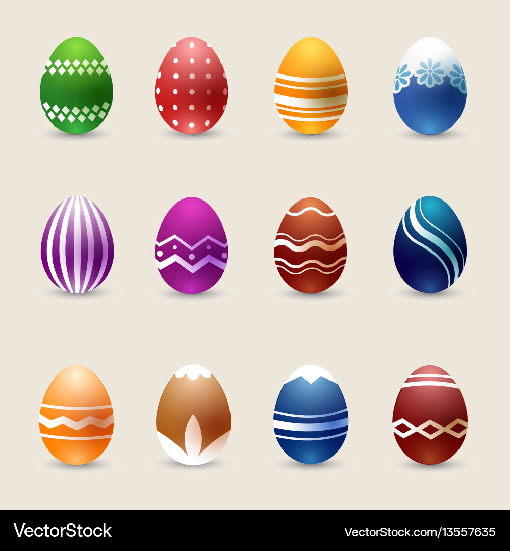 Colorful Easter Eggs Royalty Free Vector Image