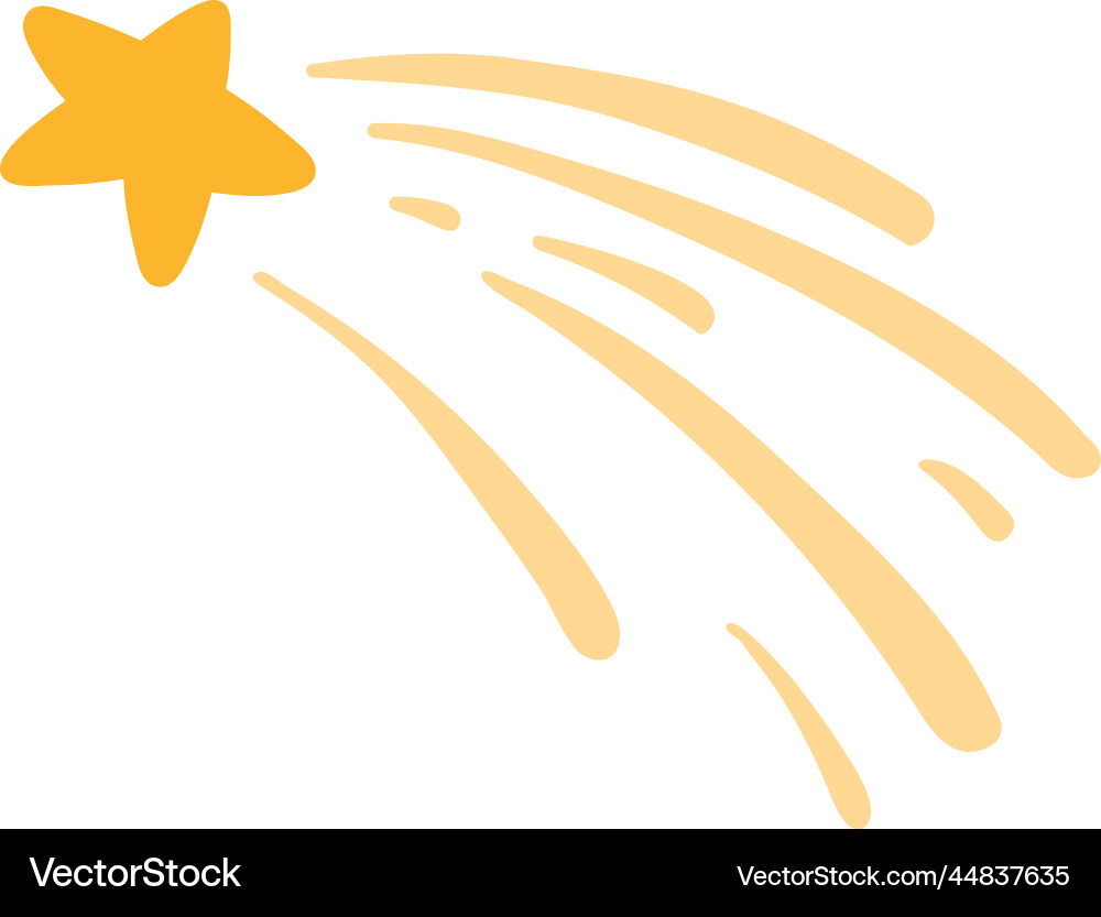 Comet icon shooting star cute drawing hand drawn Vector Image