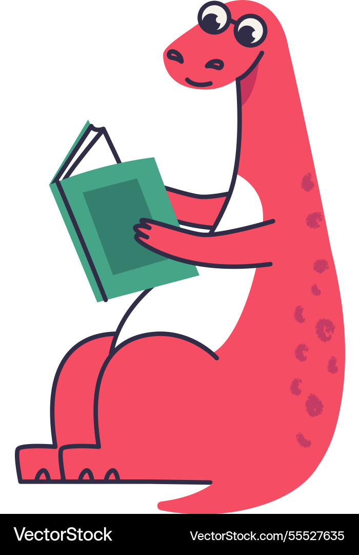 Dinosaur Reading Royalty Free Vector Image - VectorStock