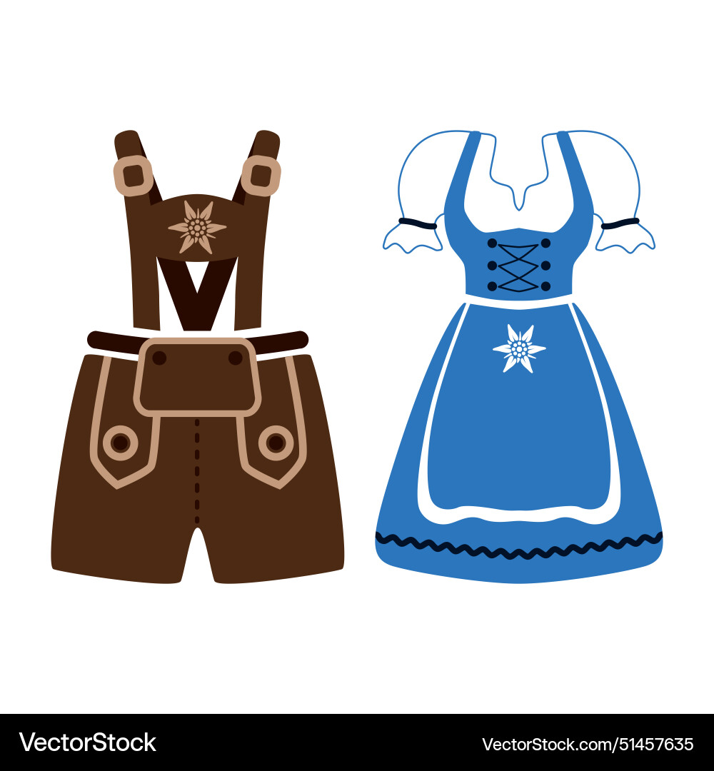 Dirndl and lederhose Royalty Free Vector Image