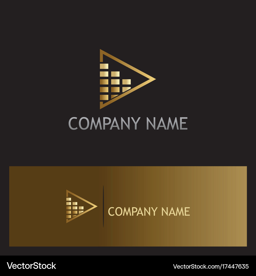 Golden Triangle Bar Logo Royalty Free Vector Image