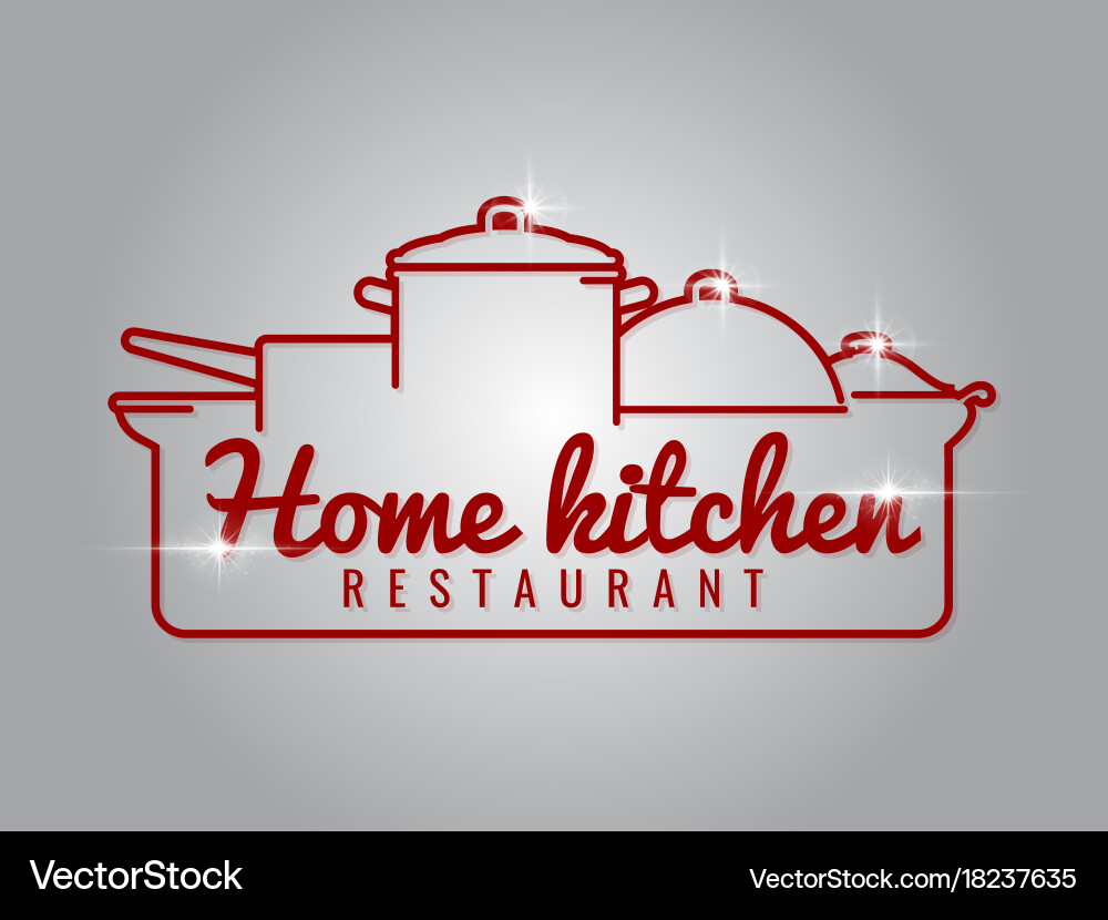 Kitchen Restaurant Line Logo – Royalty-Free Vector | VectorStock