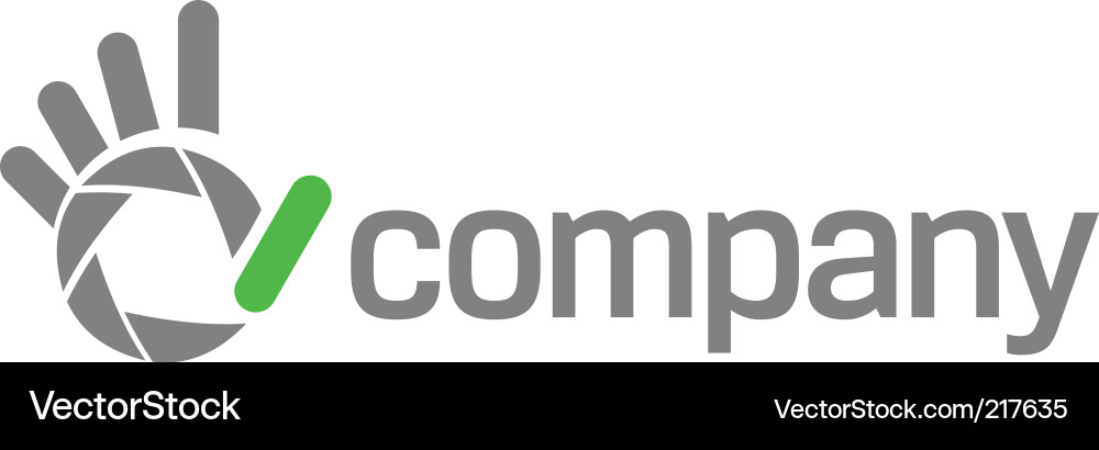 Logo shutter hand for photography Royalty Free Vector Image