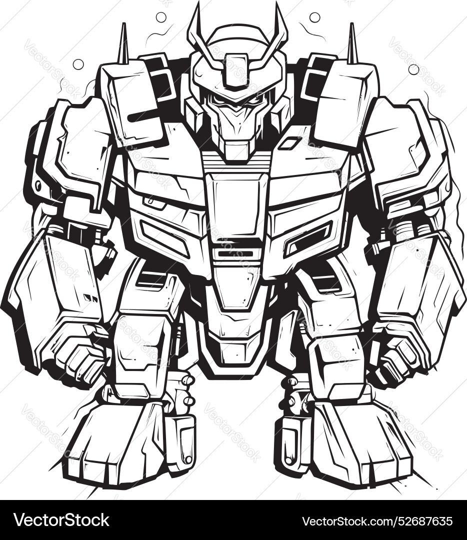 Mecha matrix black logo design on weaponized Vector Image