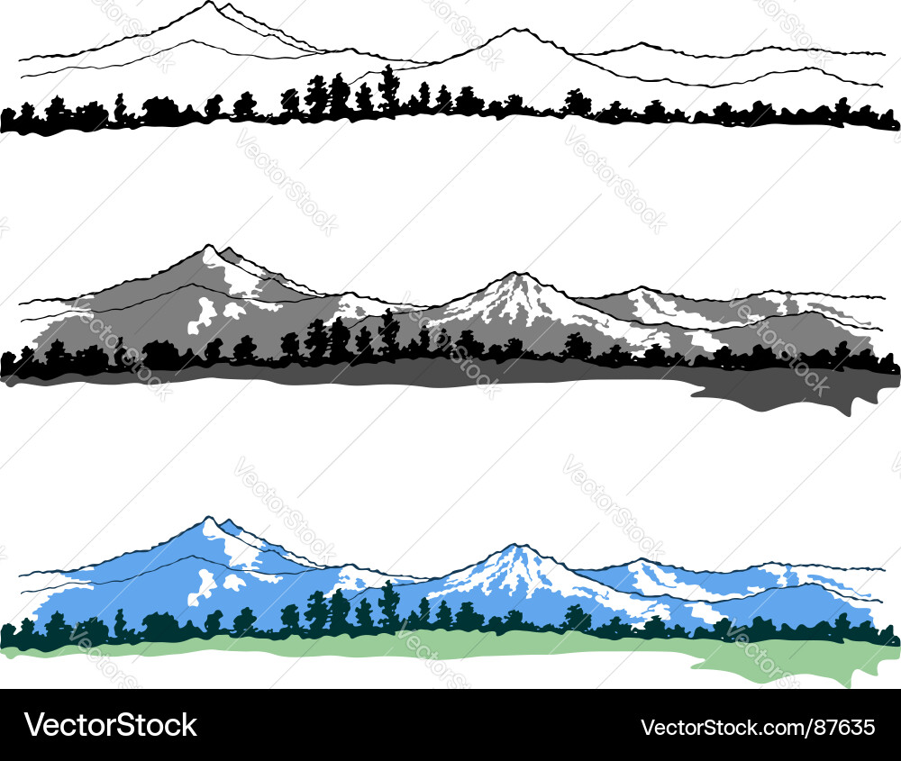 Mountains landscape Royalty Free Vector Image - VectorStock