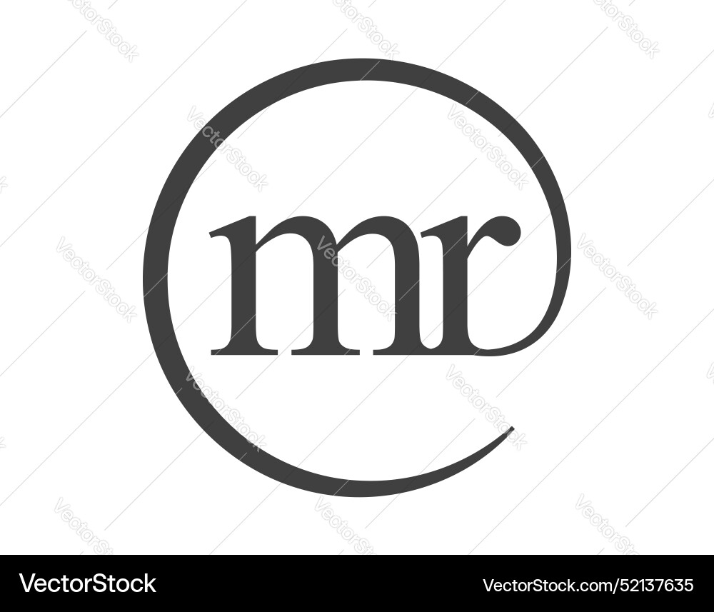 Mr logo from two letter with circle shape email Vector Image