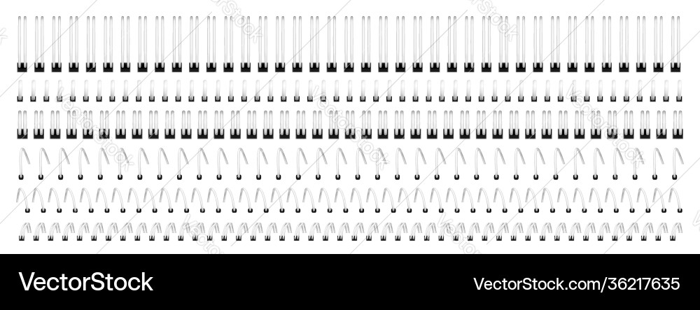 Notebook spiral wire binds metal springs Vector Image