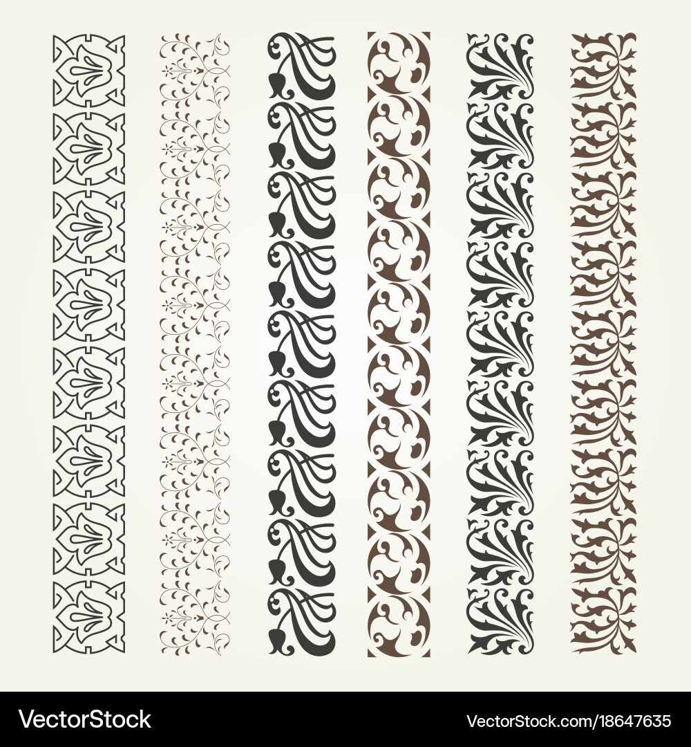 Ornate Seamless Border Pattern Royalty Free Vector Image