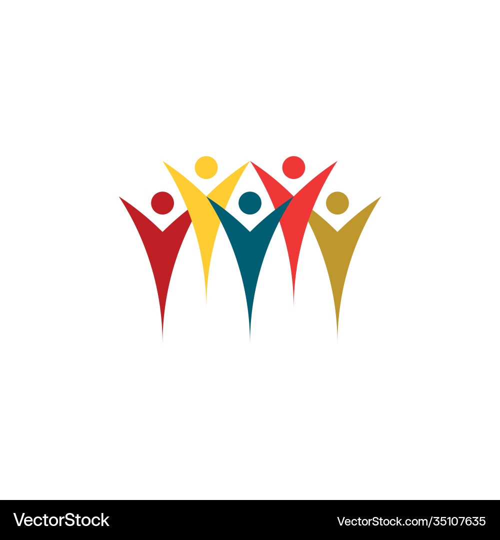 People group crowd social logo icon design Vector Image