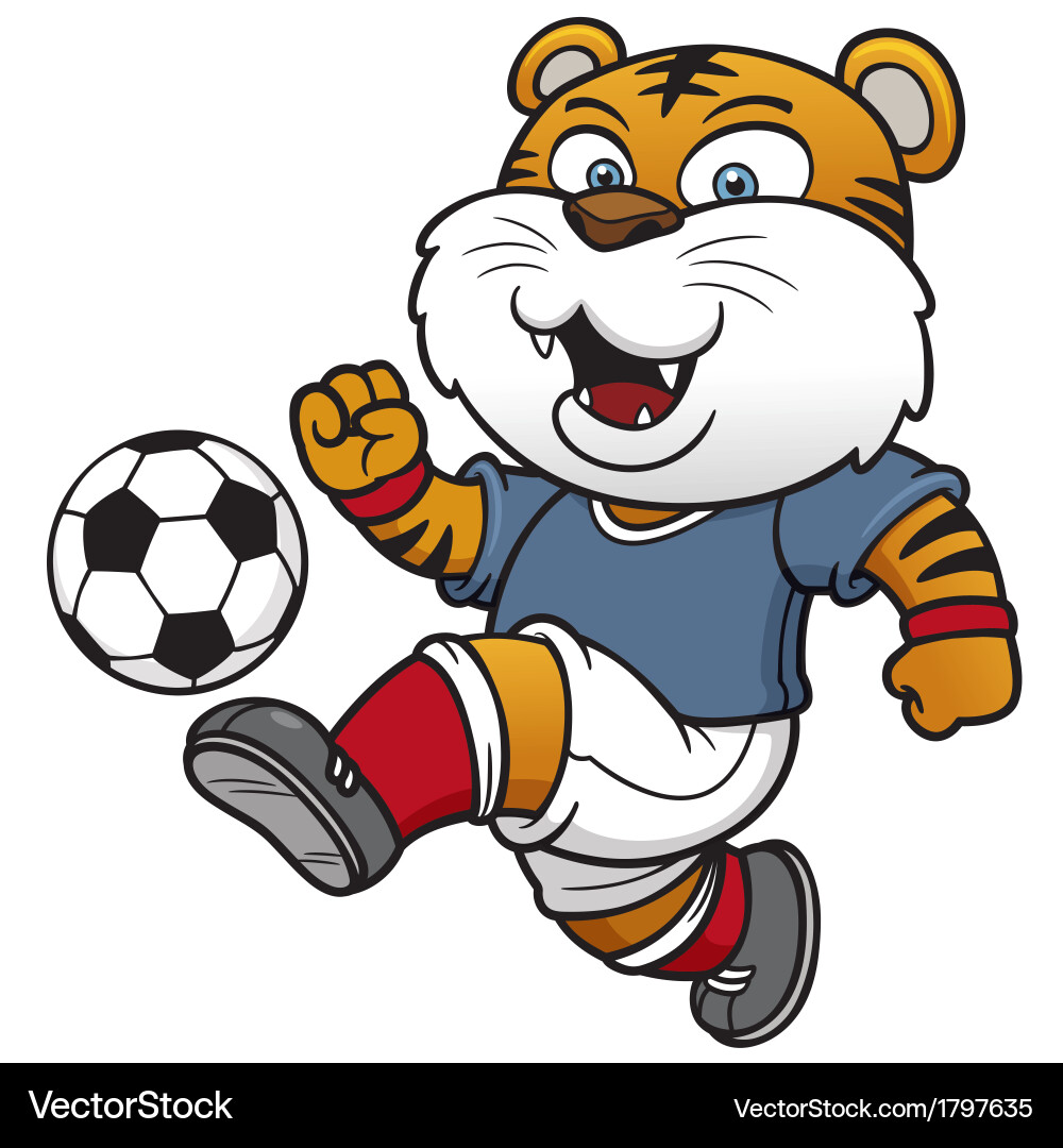 Soccer tiger player Royalty Free Vector Image - VectorStock