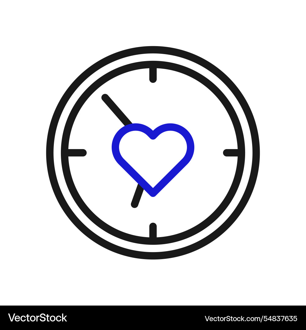 Time is precious heart icon on a clock concept Vector Image