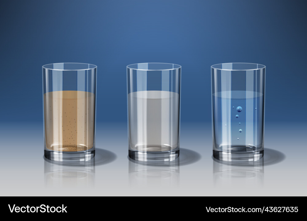 Water filtration stages Royalty Free Vector Image