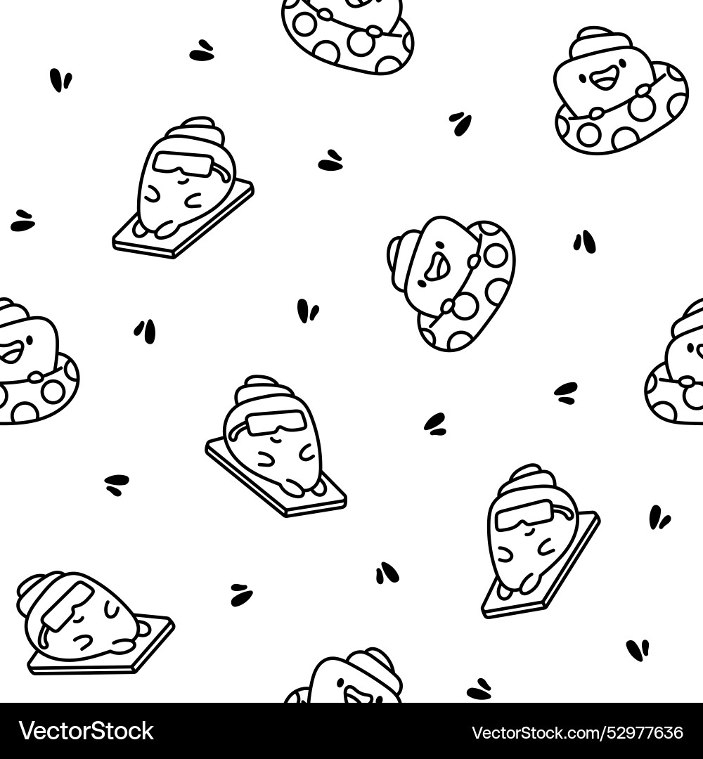 Cartoon happy seashell coloring page Royalty Free Vector