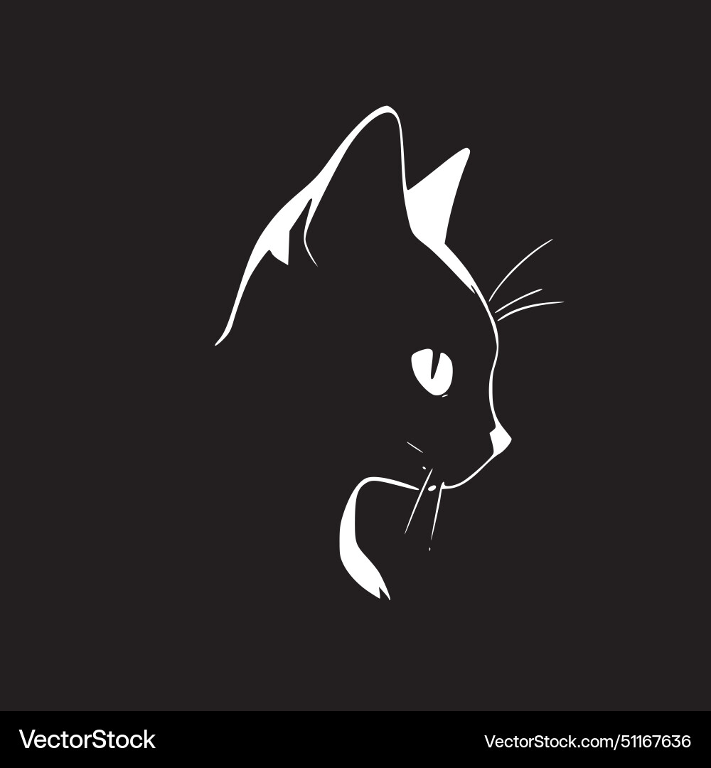 Cat - black and white Royalty Free Vector Image