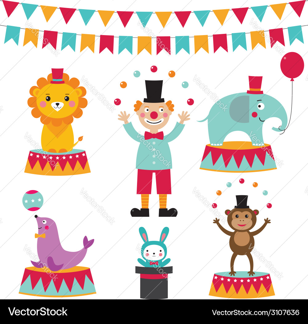 Circus set Royalty Free Vector Image - VectorStock