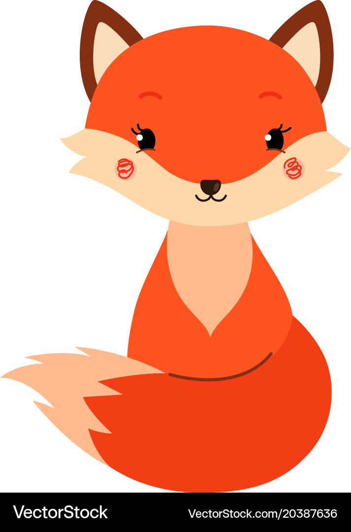 Cute cartoon fox in modern simple flat style Vector Image
