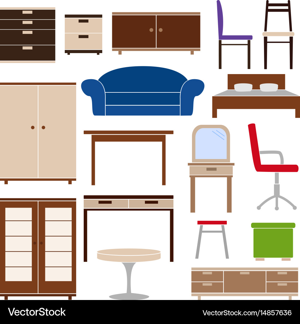 Furniture Icon Set Royalty Free Vector Image - VectorStock