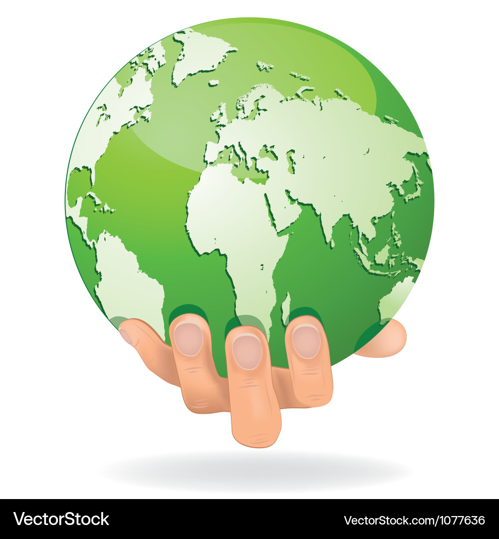 Hands save earth Royalty Free Vector Image - VectorStock