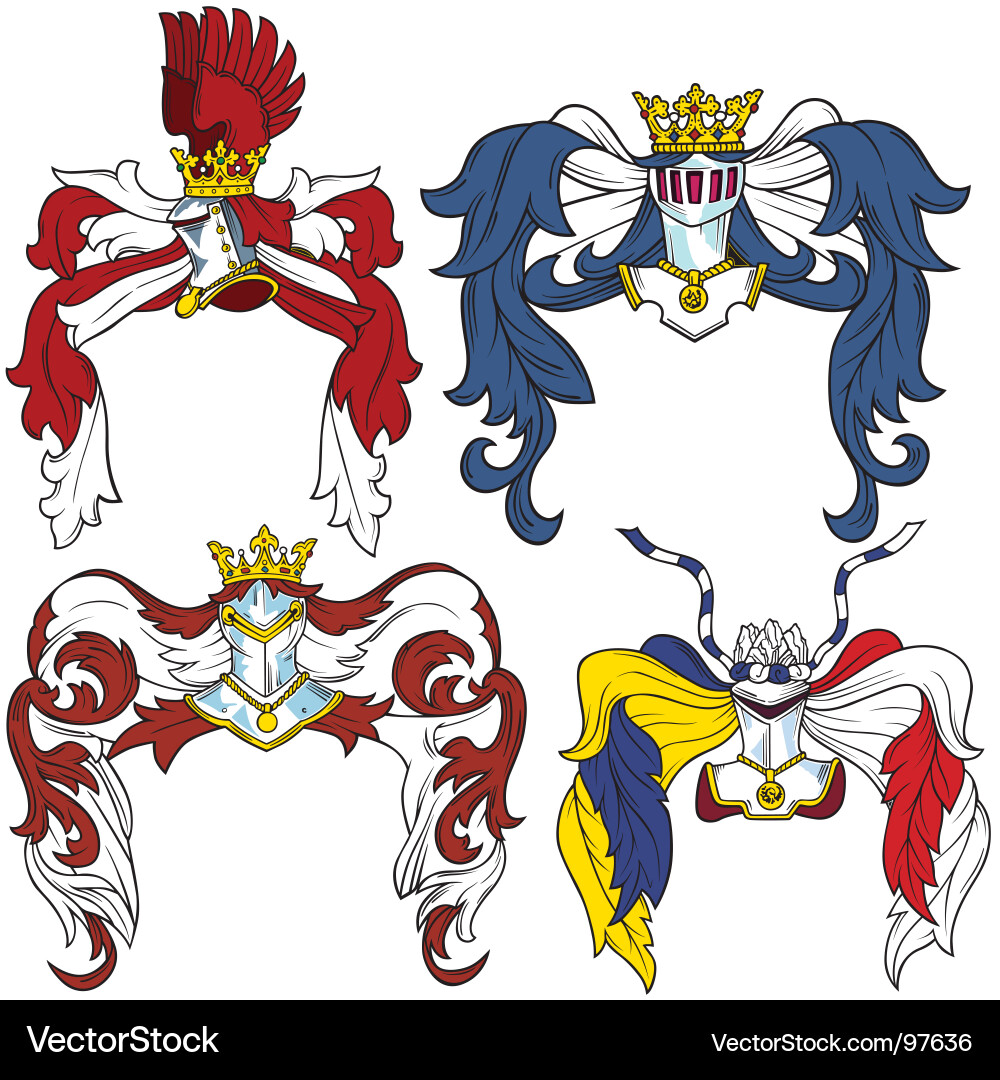 Heraldic helmets Royalty Free Vector Image - VectorStock