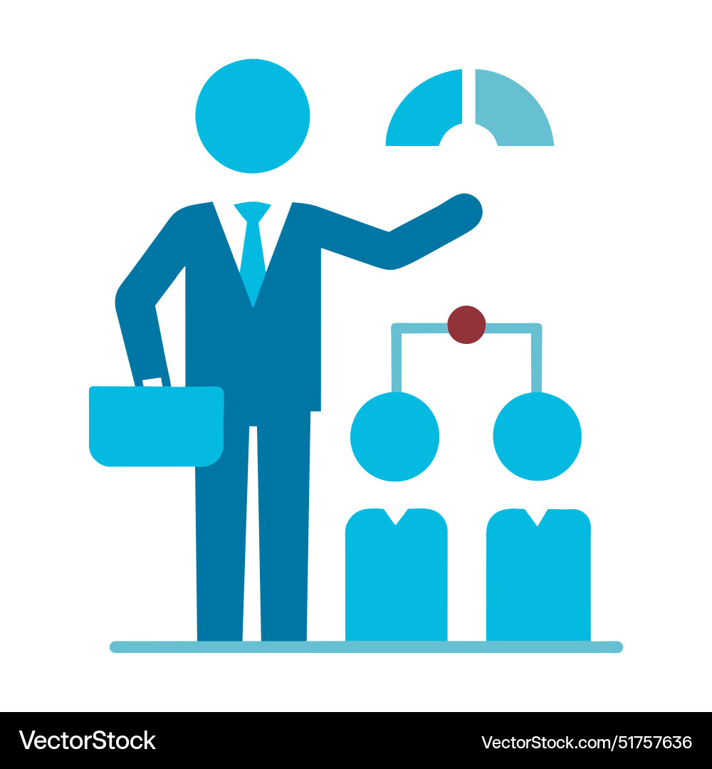 Leader presentation strategy icon shape business Vector Image