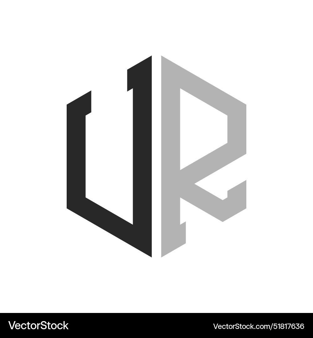Modern unique hexagon letter ur logo design Vector Image