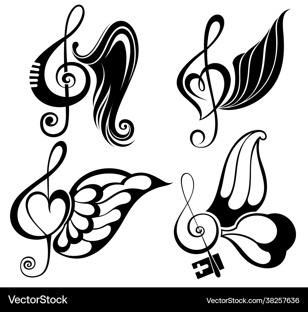 Music symbols Royalty Free Vector Image - VectorStock