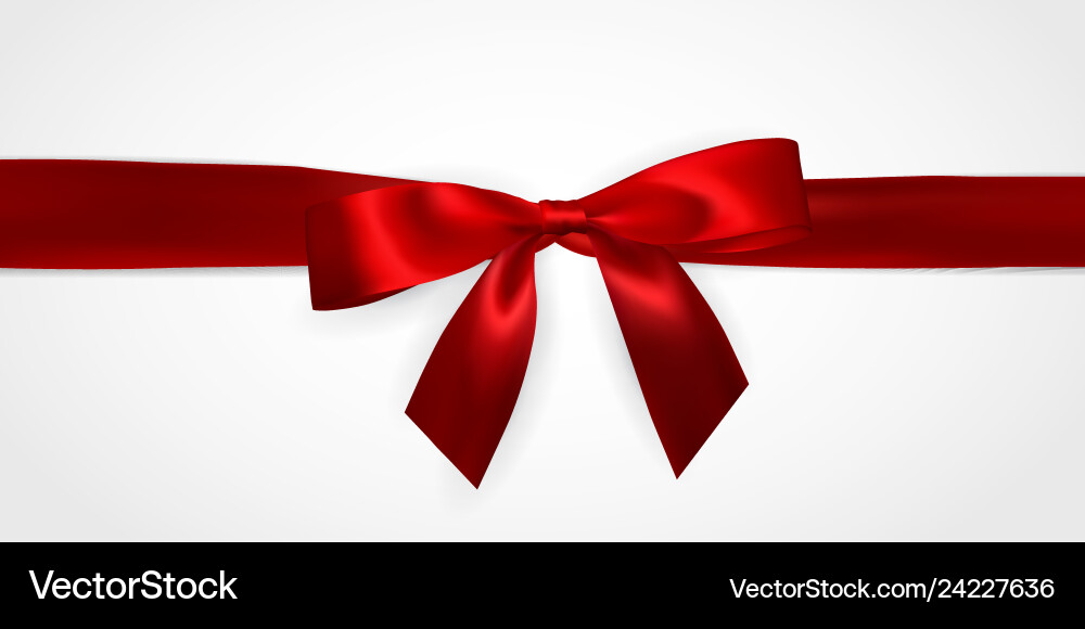 Realistic red bow with ribbons isolated Royalty Free Vector