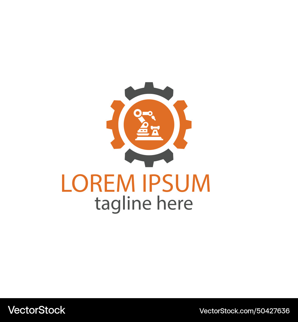 Robotic arm logo industrial robot robotics Vector Image