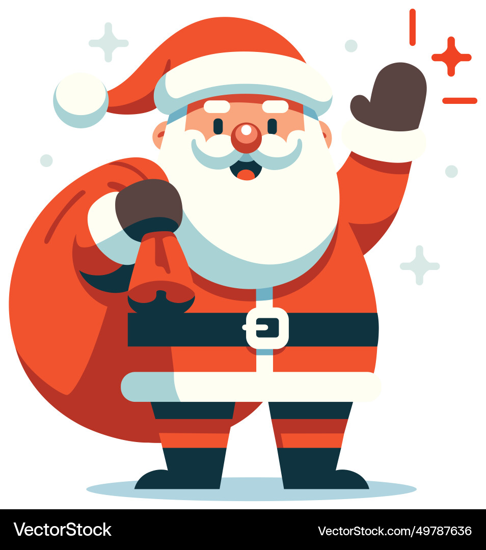 Santa flat design Royalty Free Vector Image - VectorStock
