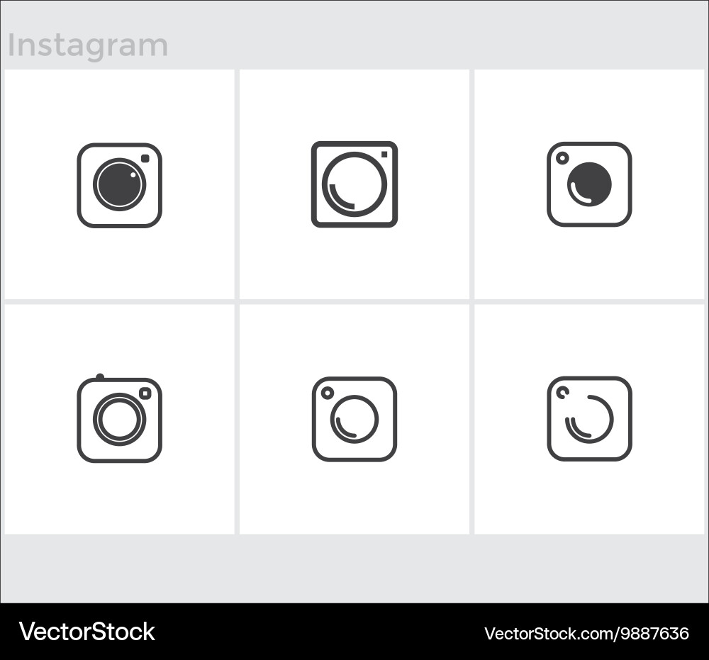 Social Media Camera Icons Royalty Free Vector Image