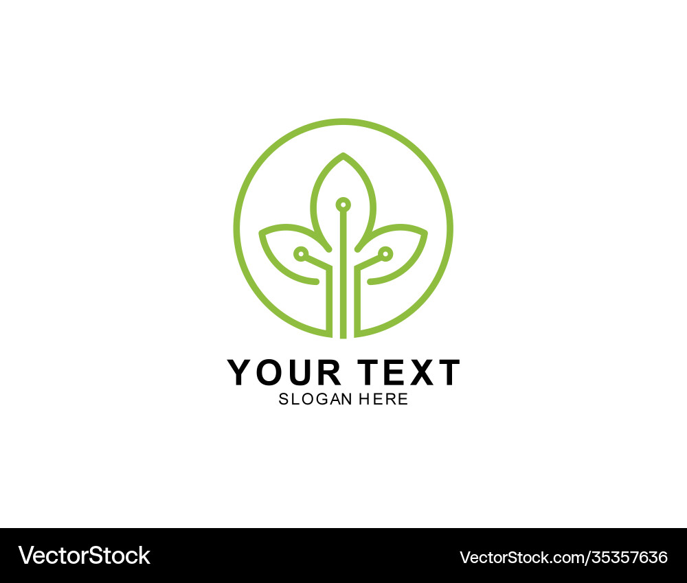Tech tree logo icon symbol inspiration template Vector Image