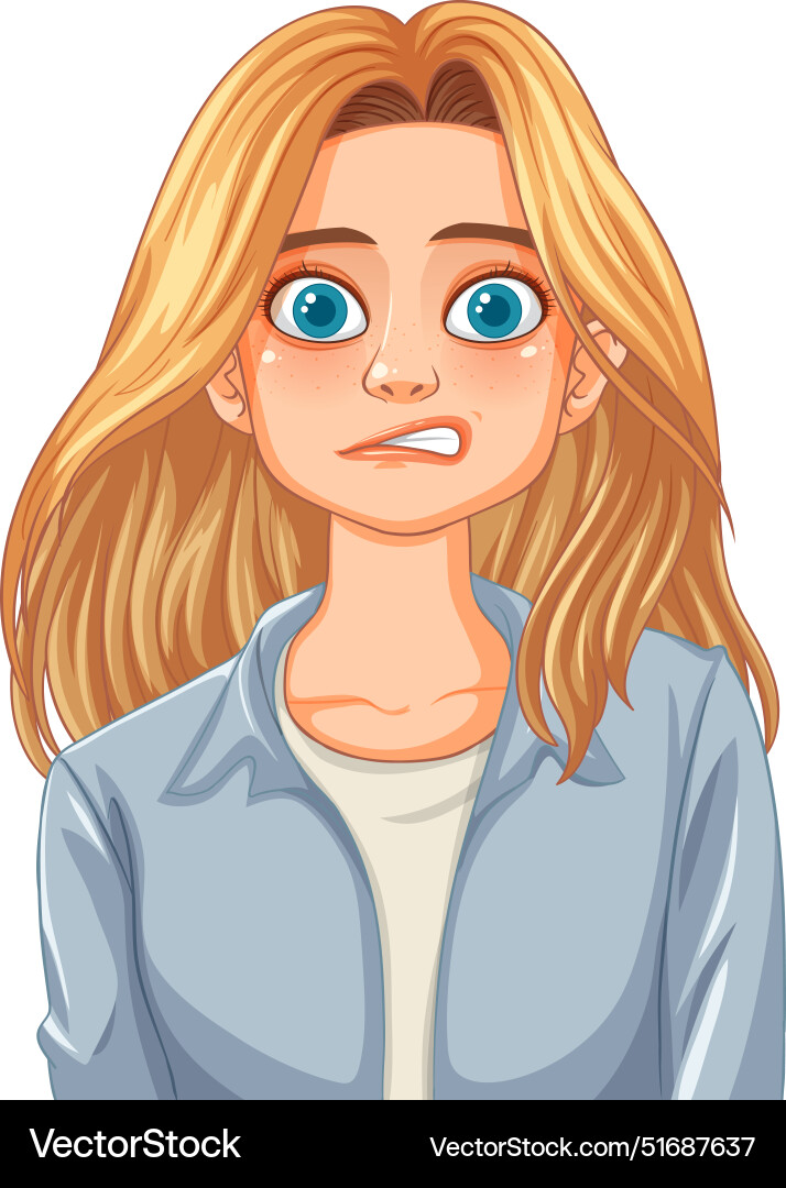 A young woman with confused expression Royalty Free Vector