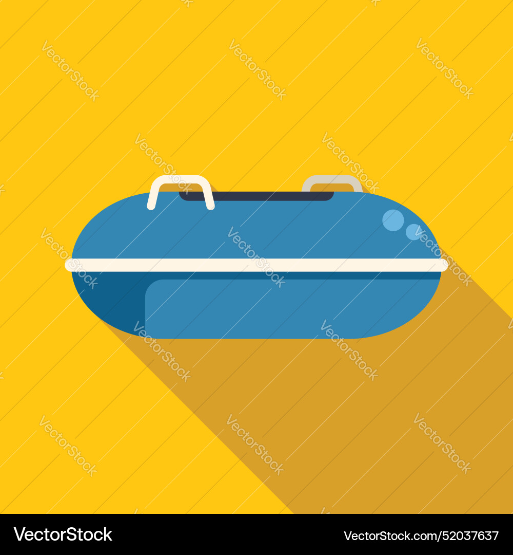 Blue inflatable rubber boat floating on water Vector Image