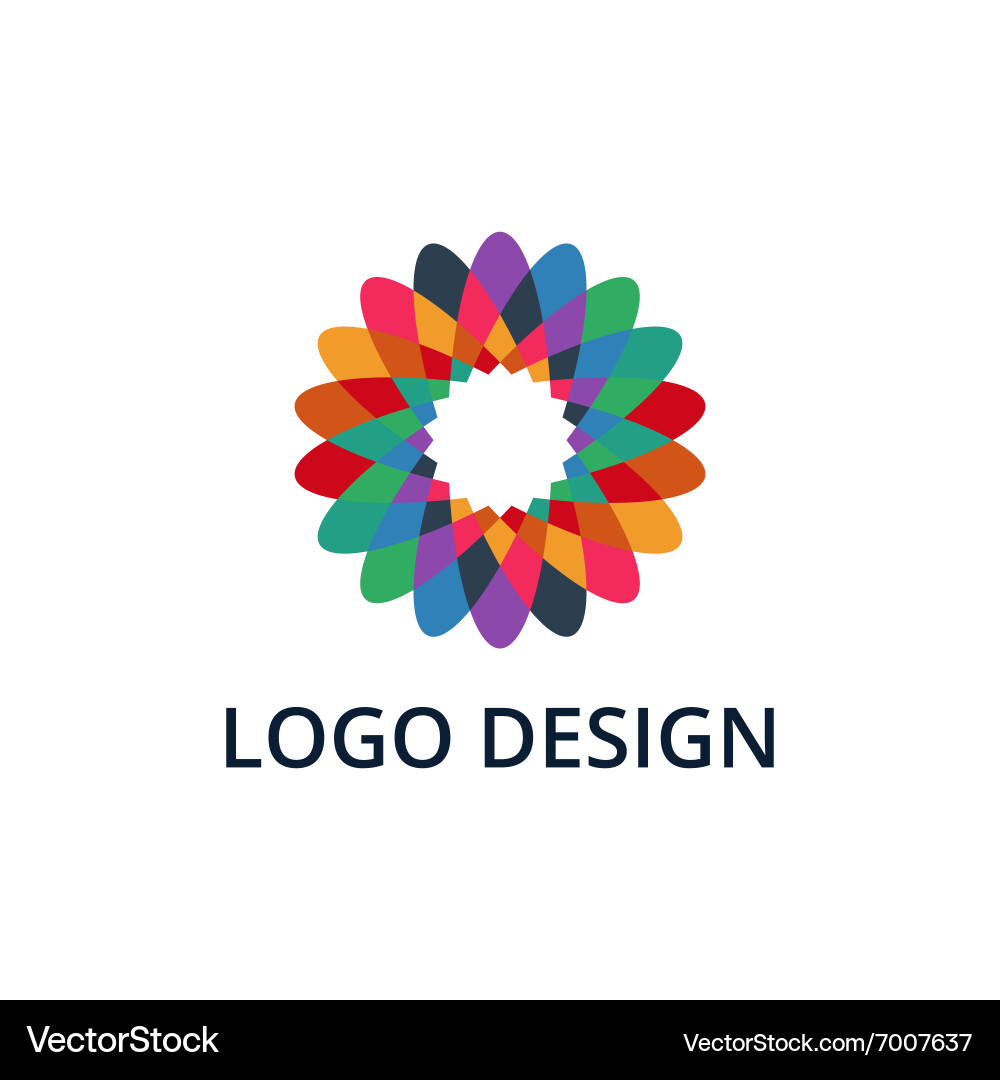 Colorful flower logo Royalty Free Vector Image