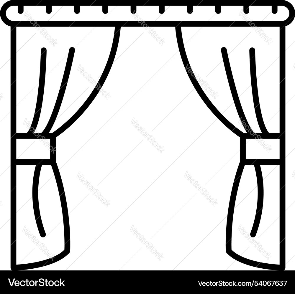 Curtains line icon design Royalty Free Vector Image