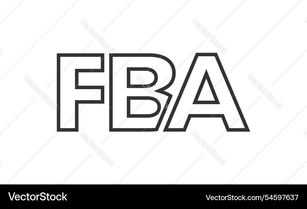 Fba logo design template with strong and modern Vector Image