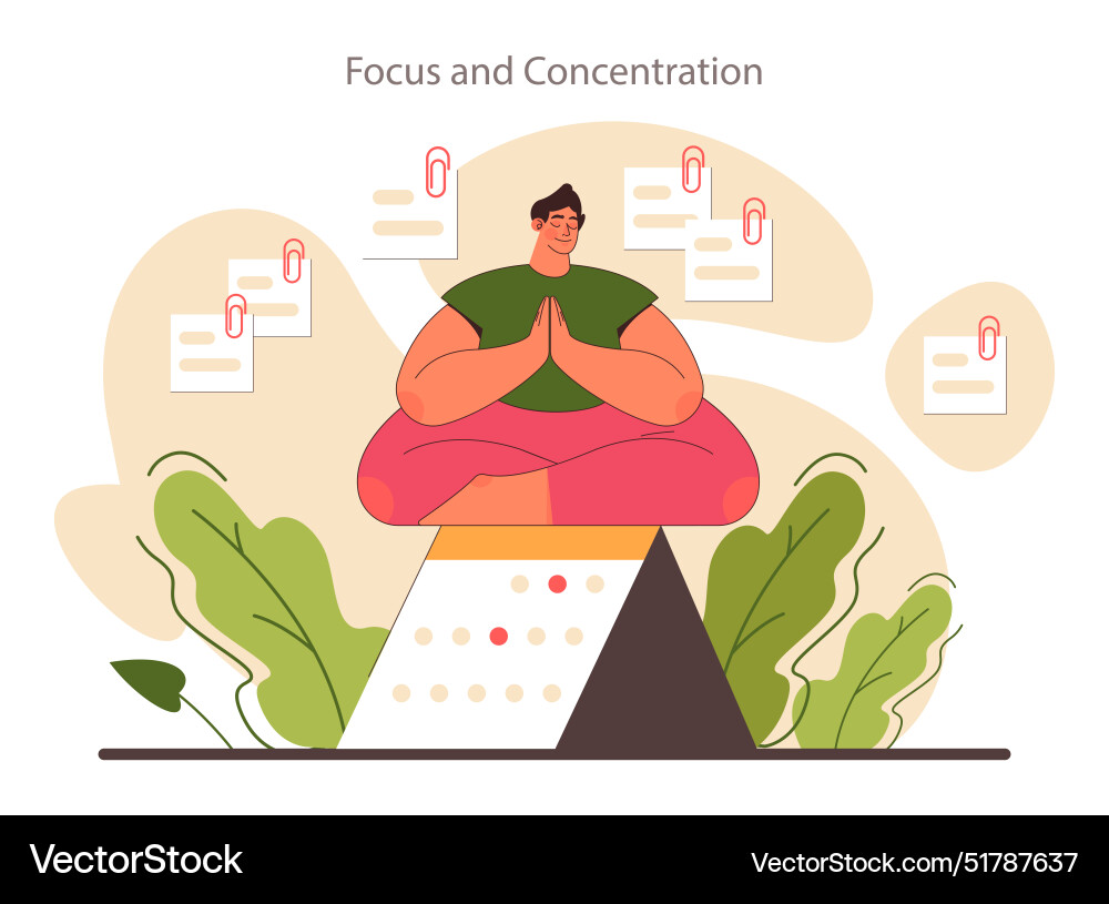 Focus and concentration skill self-discipline Vector Image