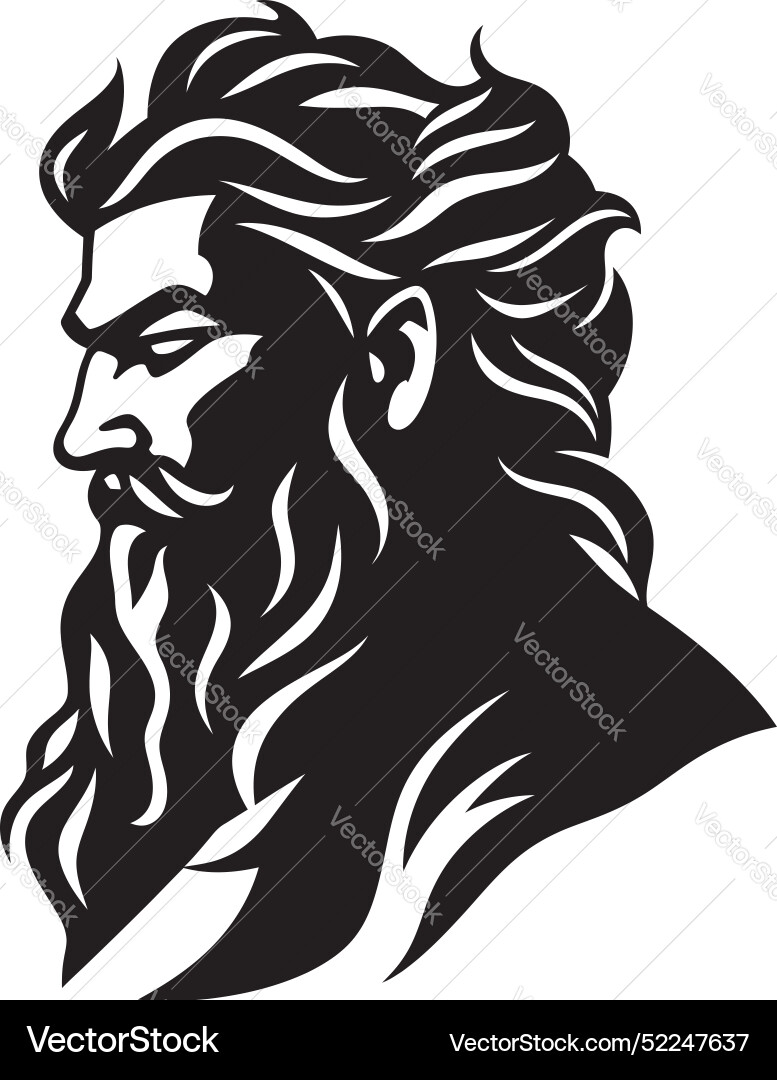 Godly waves poseidons regal emblematic black icon Vector Image