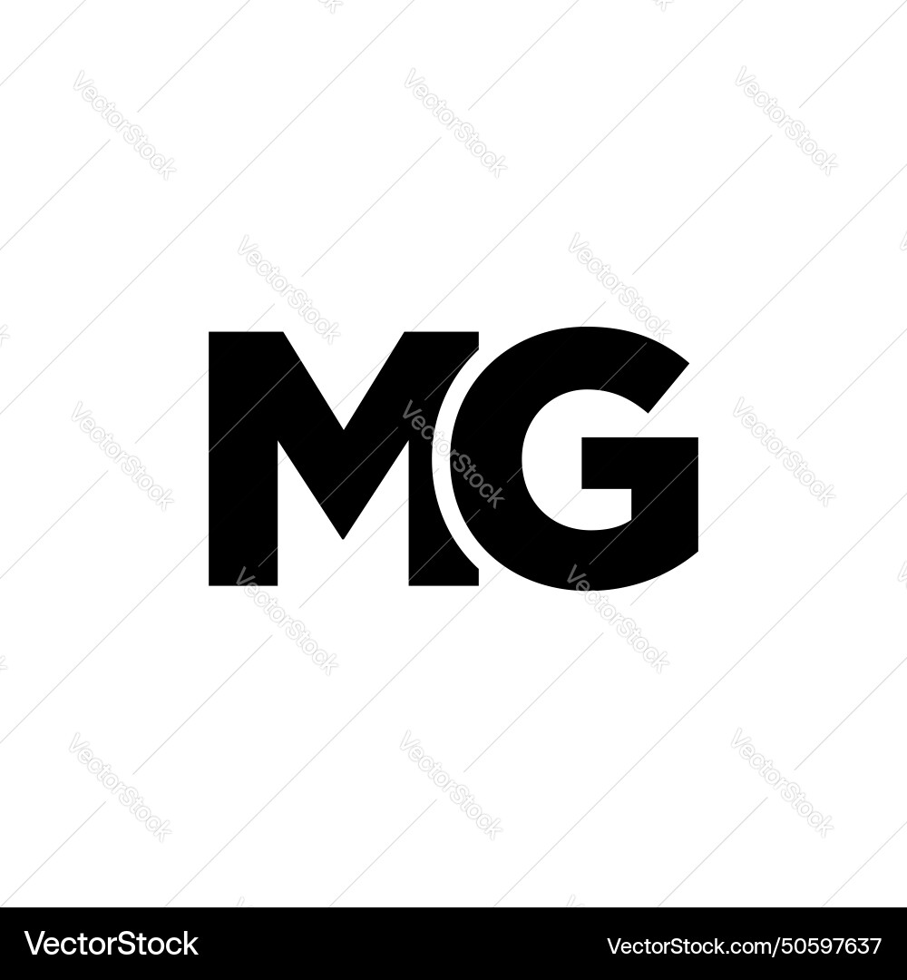 Letter m and g mg logo design template minimal Vector Image