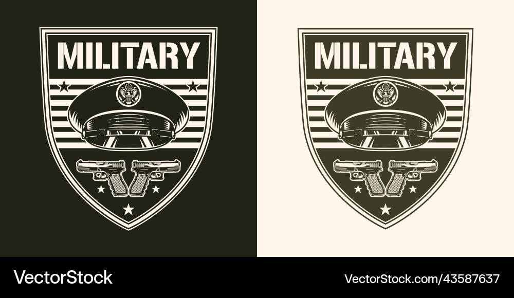 Military us element vintage monochrome Royalty Free Vector