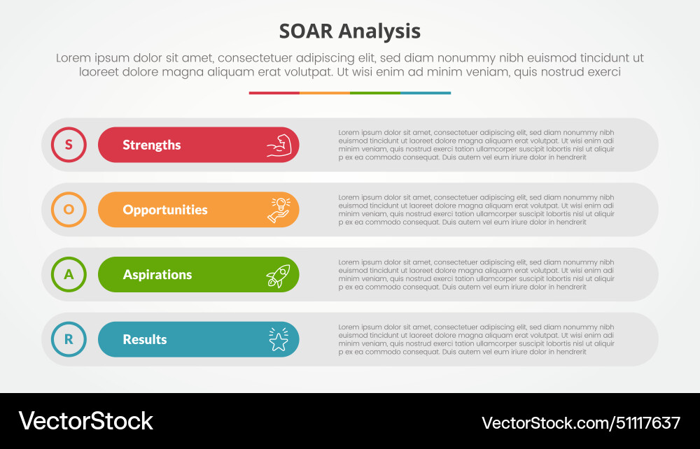Soar analysis infographic concept for slide Vector Image